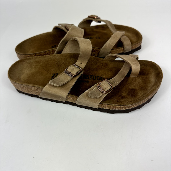 Birkenstock | Shoes | Birkenstock Mayari Light Brown Tan Toe Loop ...